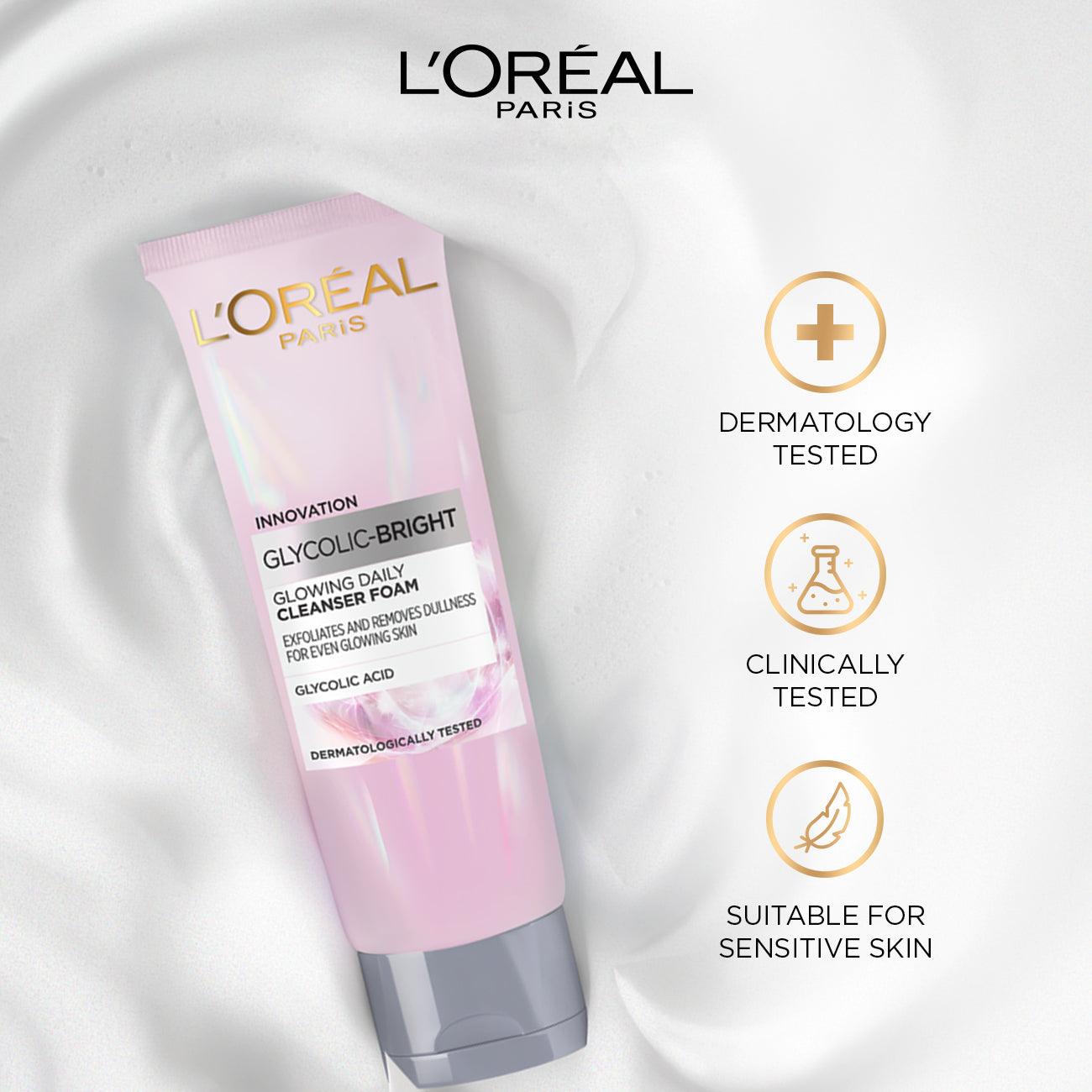 L'Oréal Paris Glycolic Bright Glowing Daily Cleanser Foam | Skin ...